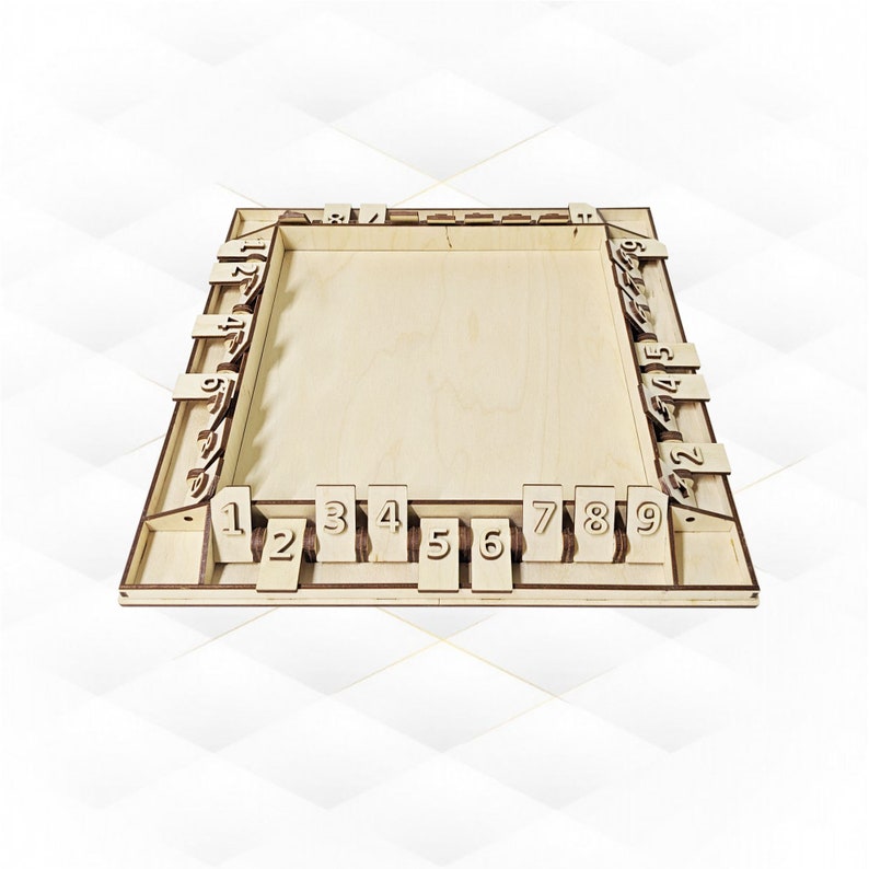 Shut the Box Game Laser Cut Template, Dice Games, Vector SVG DXF ...