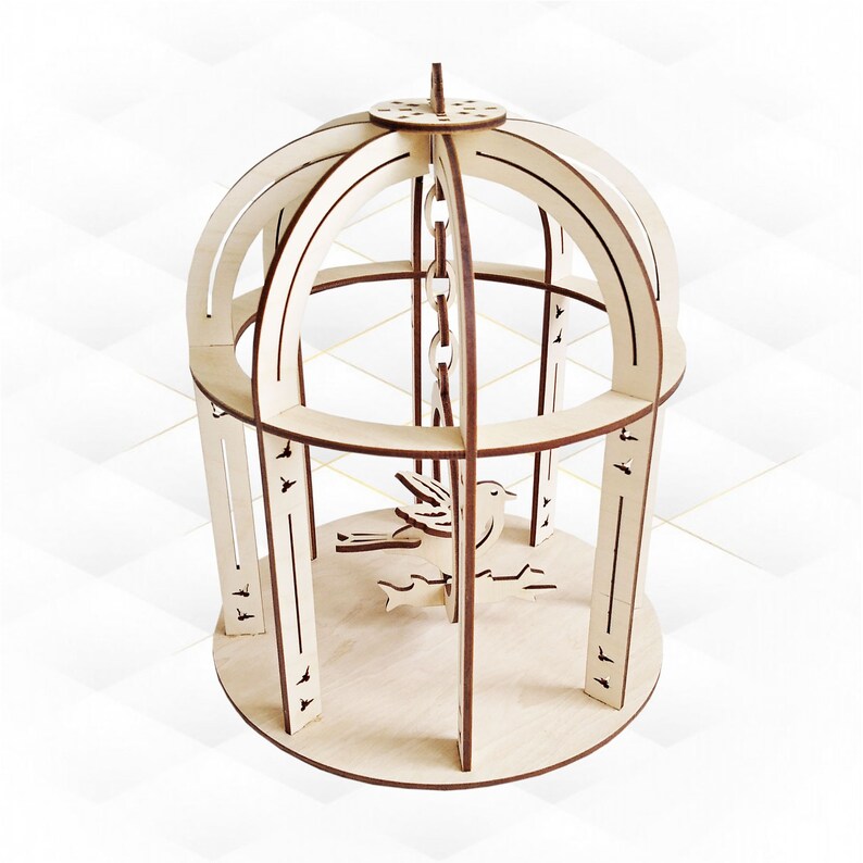 Decorative Bird Cage Vector Svg Dxf Drawing for Laser Cut - Etsy