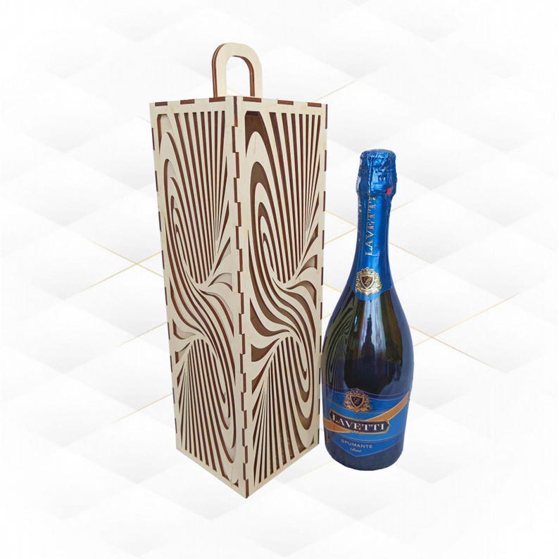 Infinity Wine Box Laser Cut Template, SVG DXF Vector Pattern, Cutting ...