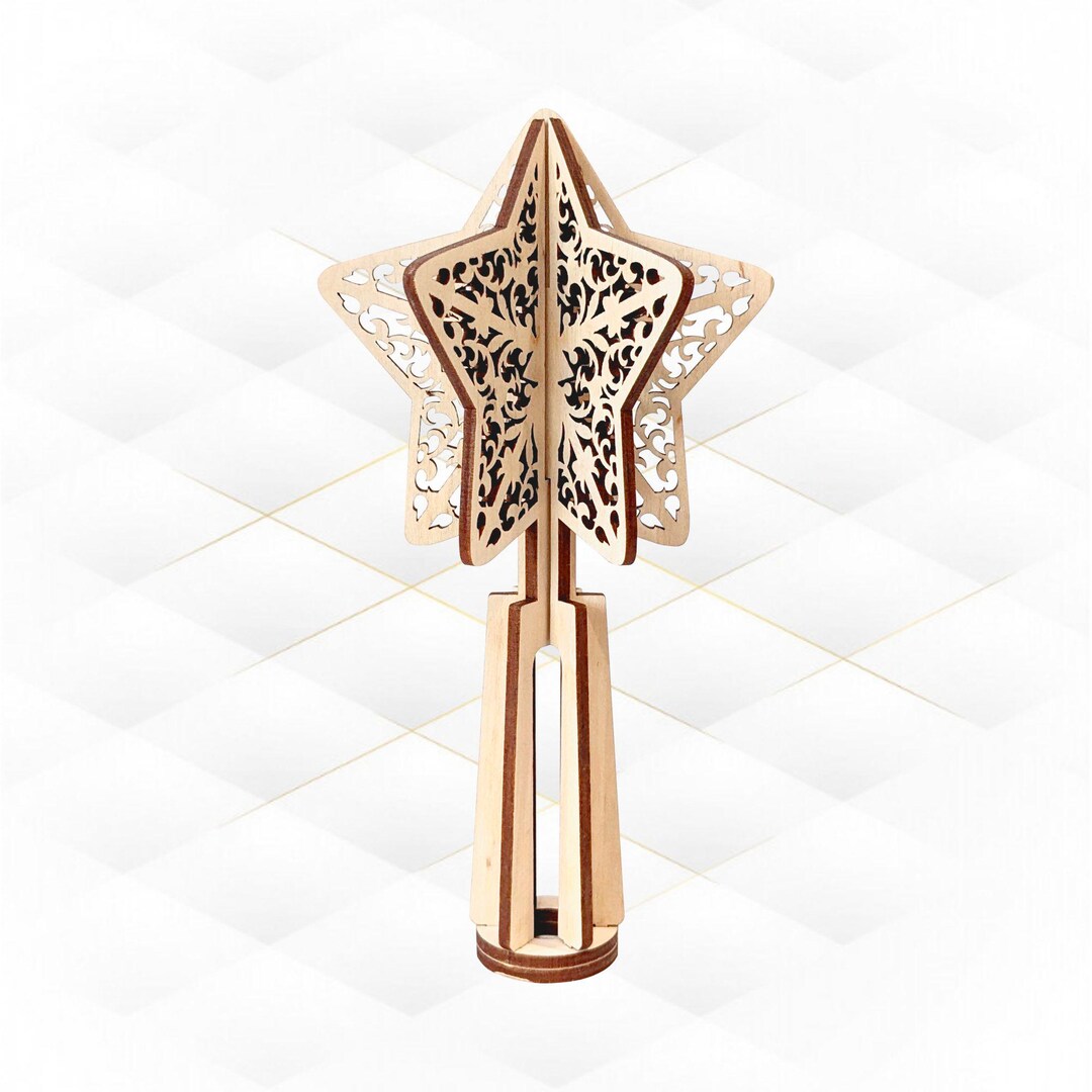 Christmas Tree Topper, Laser Cut Model. Design Laser Cutting, Star ...