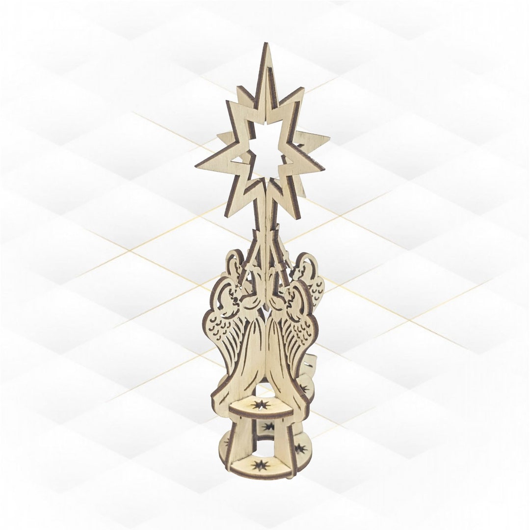 Christmas Tree Topper Design Laser Cut, Svg Dxf Vector Pattern ...