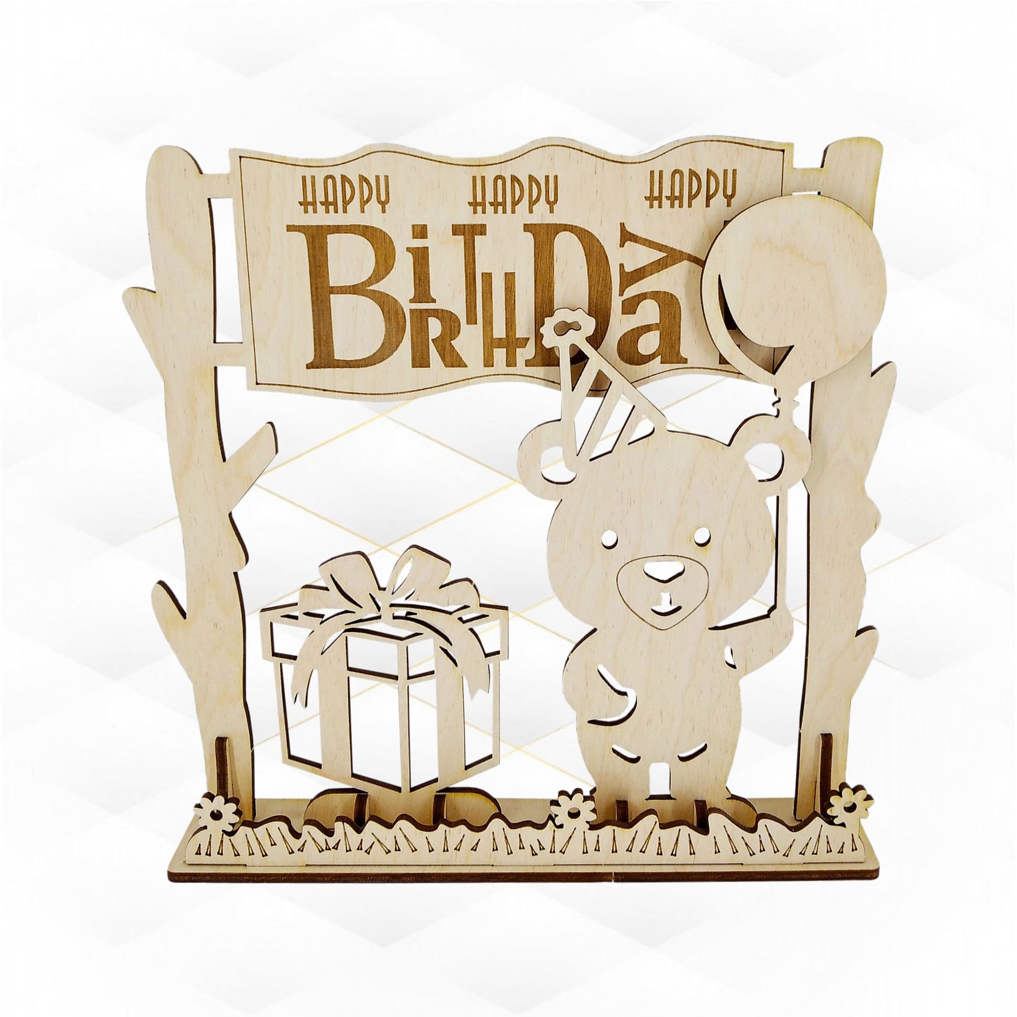 Happy Birthday Card Svg Dxf Design Laser Cutting. Laser Cut - Etsy ...