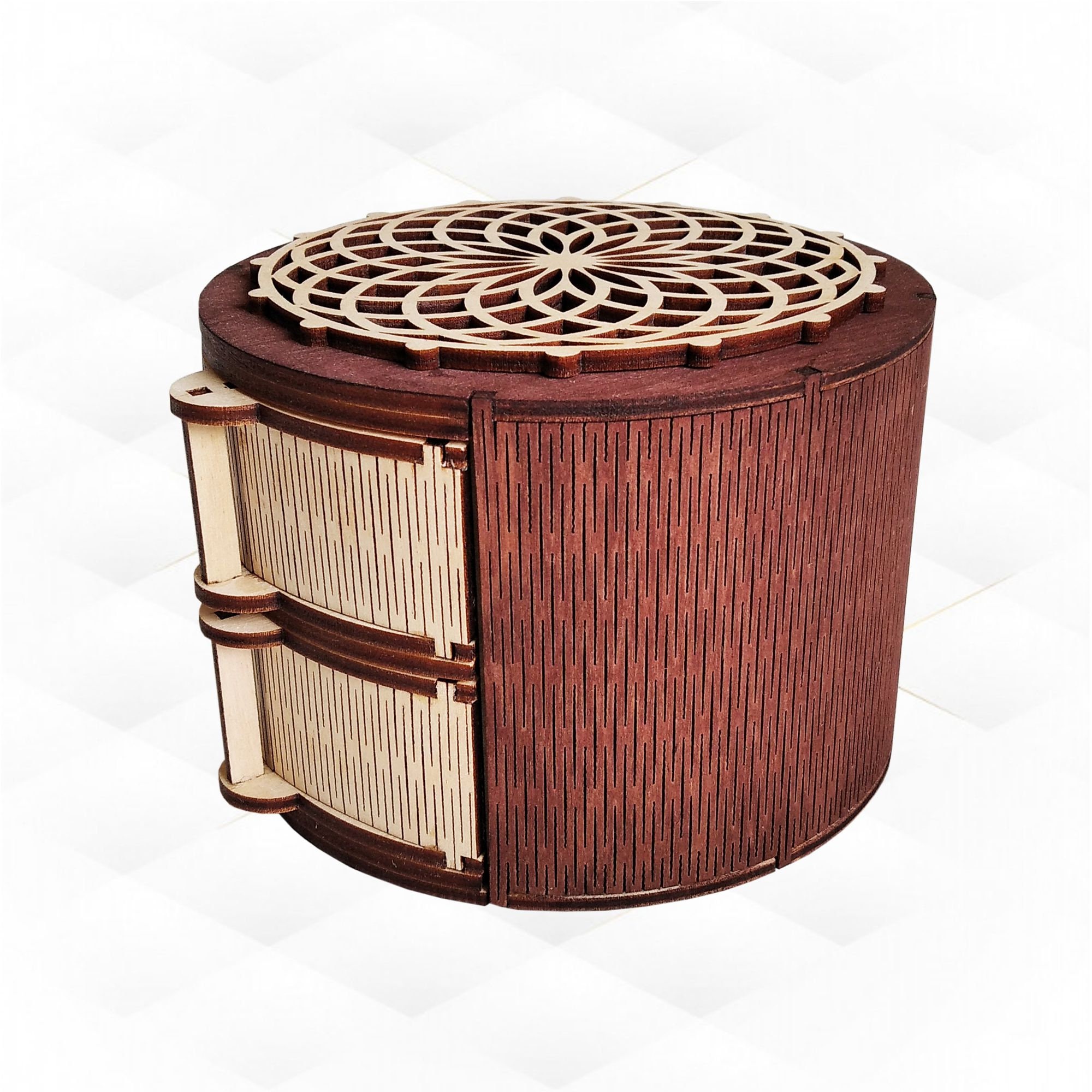 Gift Round Box With 2 Shelves Svg Dxf Design for Laser - Etsy