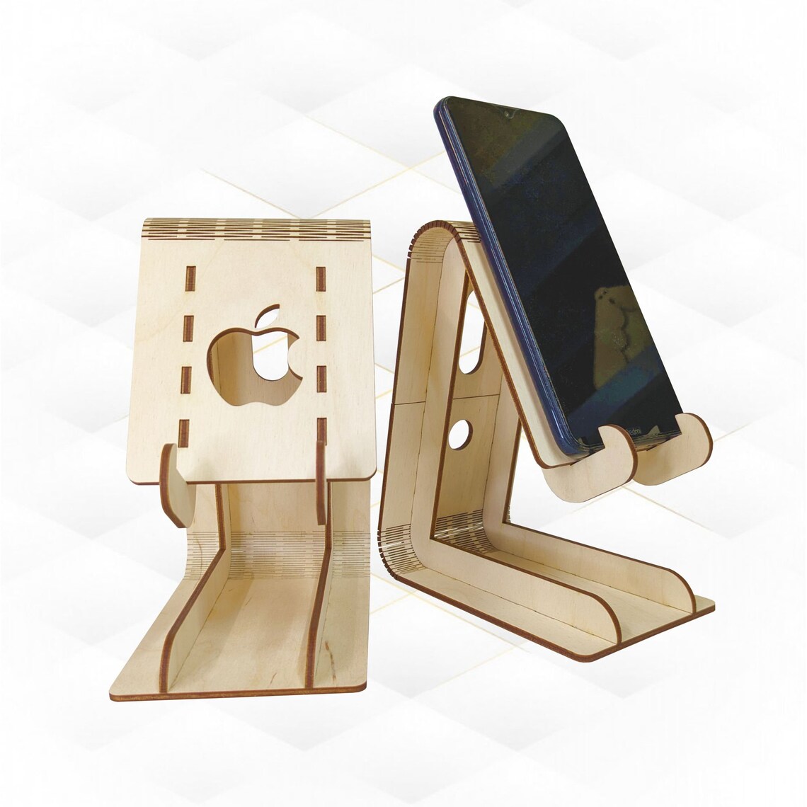 Phone Holder Stand Laser Cut SVG DXF Files: Desk Organizer, Laser ...