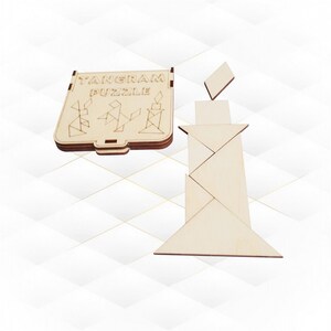 Tangram Pocket Game, Laser Cut Plan. Ready Cut Puzzles Drawing, Logic ...