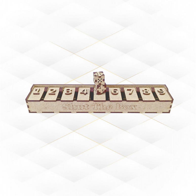 Shut the Box Game Laser Cut Design, SVG DXF Vector Template, Dice Game ...