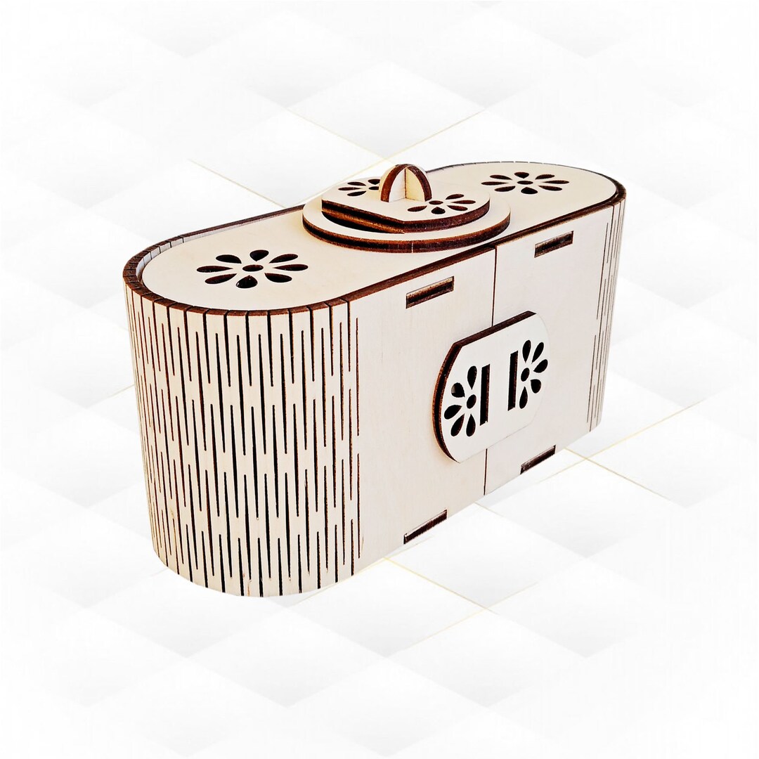 Lockable Gift Box, Svg Dxf Files, Template Laser Cut. Vector Design for ...