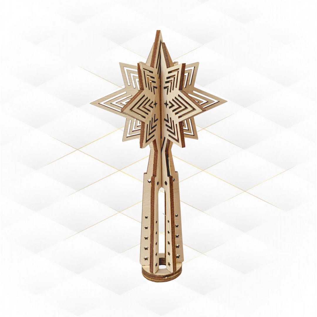 Christmas Tree Topper Star Laser Cut Design, Cutting Template, XMAS SVG ...
