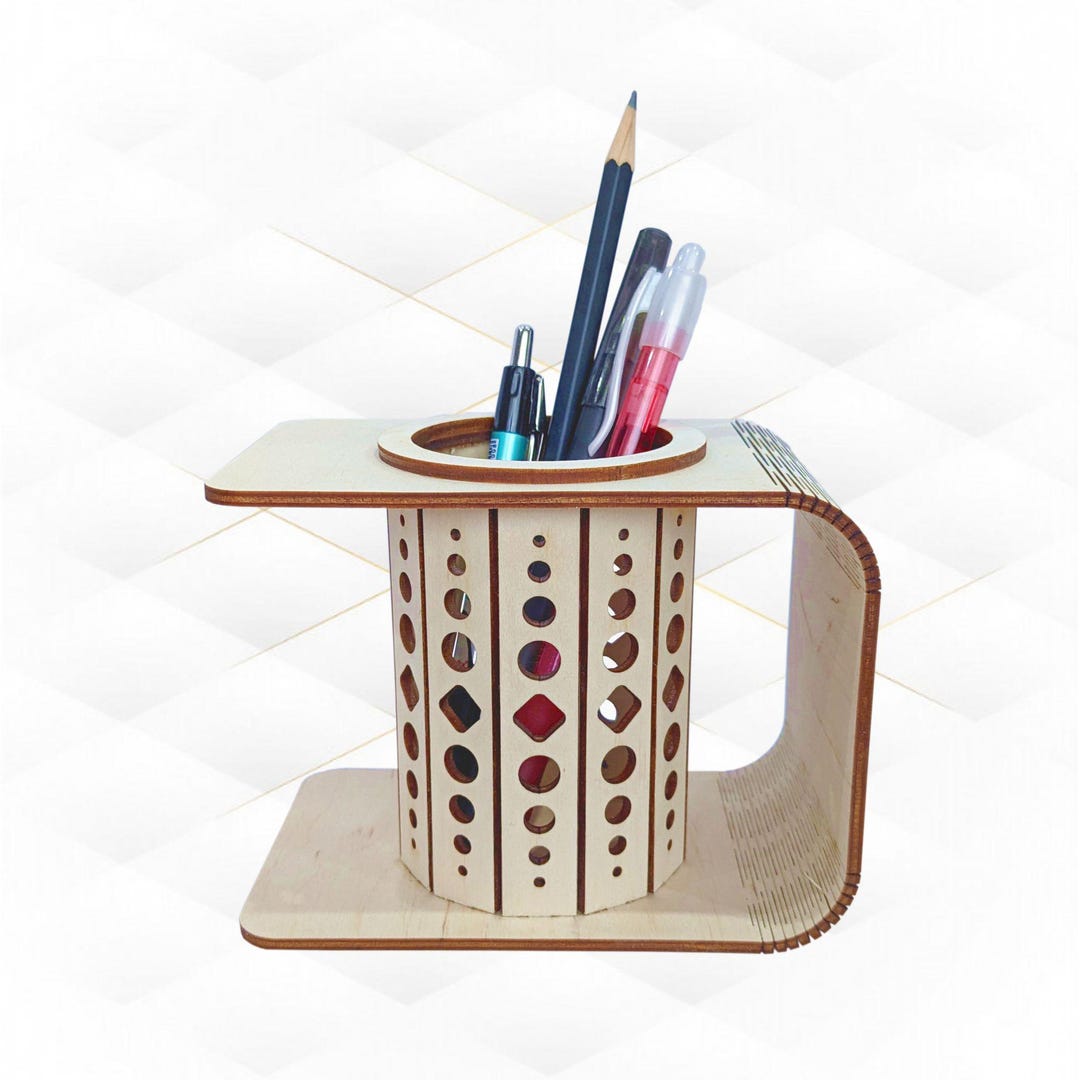 Stand Holder for Pen or Pencils, Design Laser Cut. Drawing for Laser ...