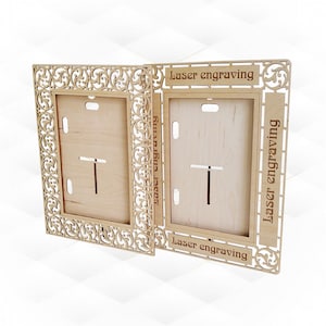Photo Frame Laser Cut SVG DXF Design, Engraved Picture Frame Vector ...