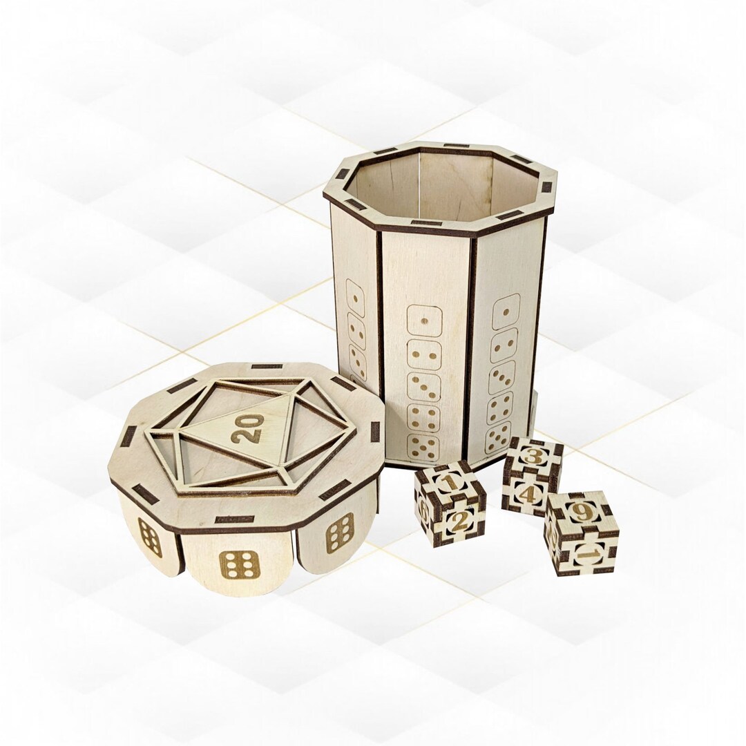 Dice Set Game Laser Cut Template, SVG DXF Vector Pattern, Laser Cutting ...