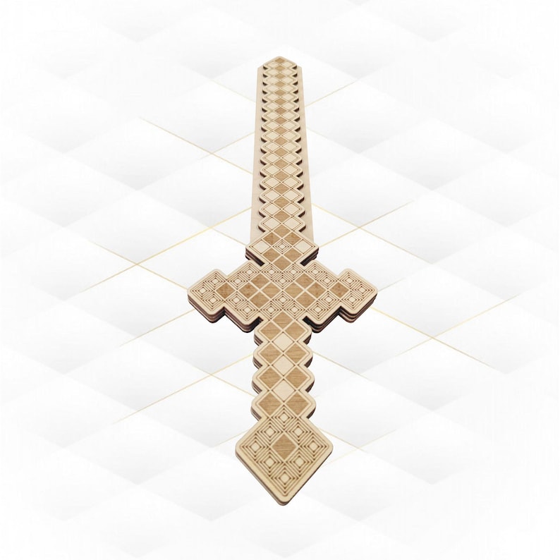 Diamond Sword Laser Cut Template, SVG DXF Laser Cutting Design, Toy ...