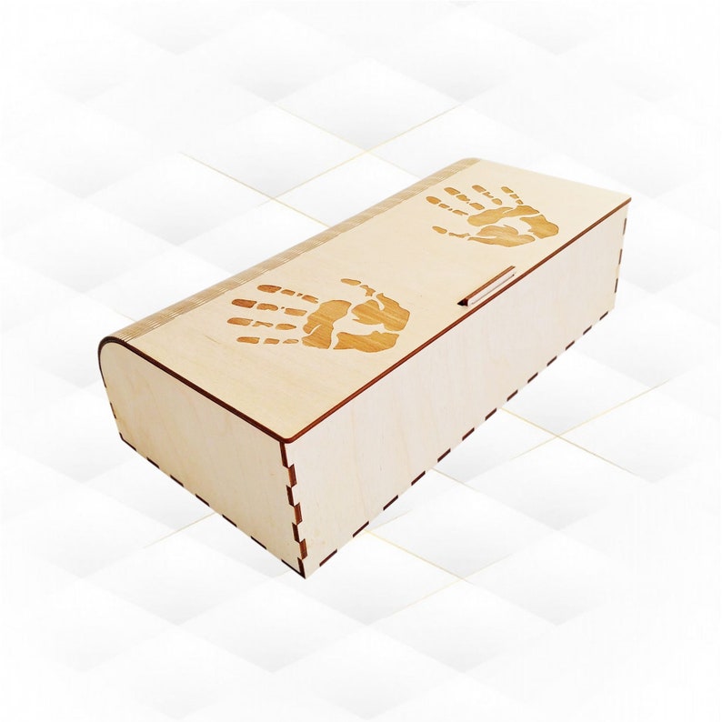 Handprint Gift Box Laser Cut Vector Template. Svg Dxf Design - Etsy
