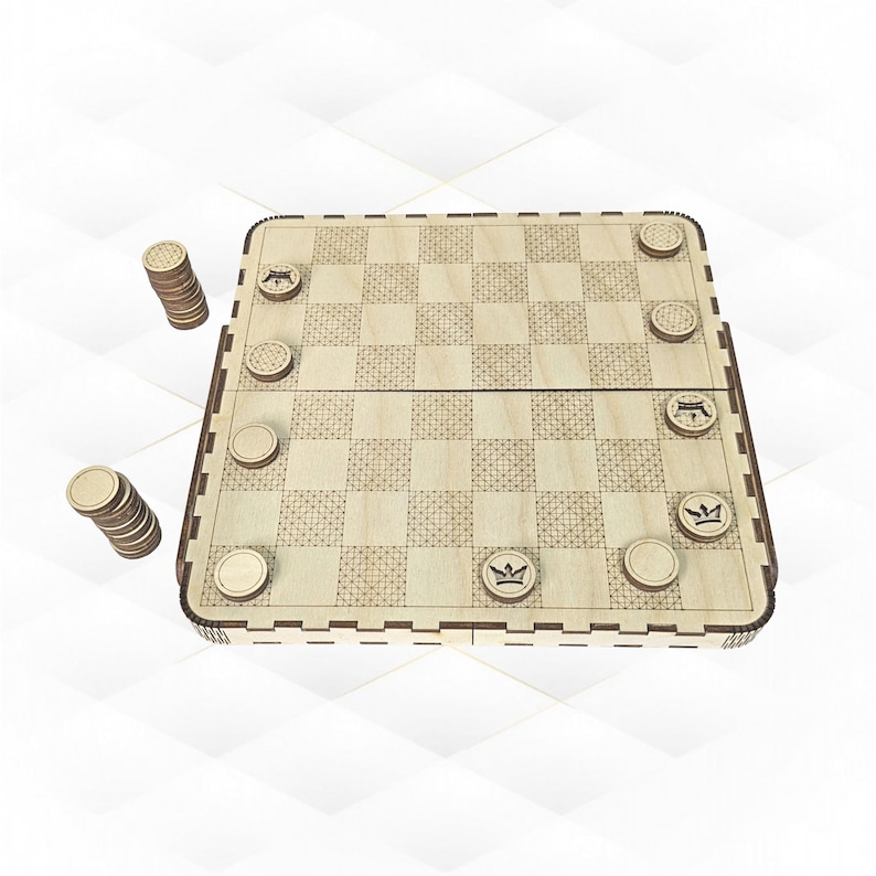 Pool Checkers Set Laser Cut Design : SVG DXF Vector Model, Laser ...