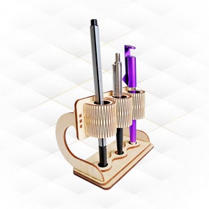 Stand Holder for 3 Pens, Design Laser Cut. Drawing for Laser Cutting ...