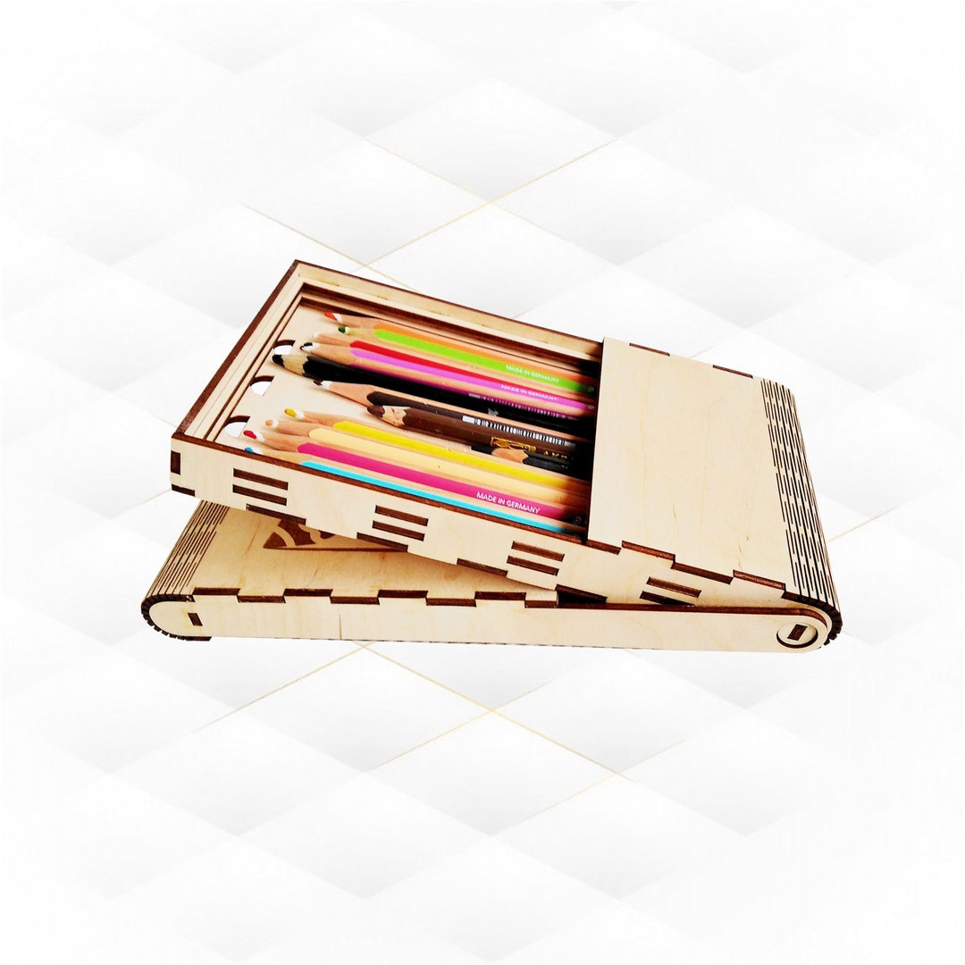 Pencil Box Laser Cut Template, SVG DXF Design Pencils Case, Laser ...