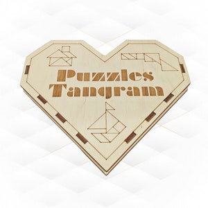 Tangram Puzzle Laser Cut Design, Pocket Travel Game, SVG DXF Vector ...