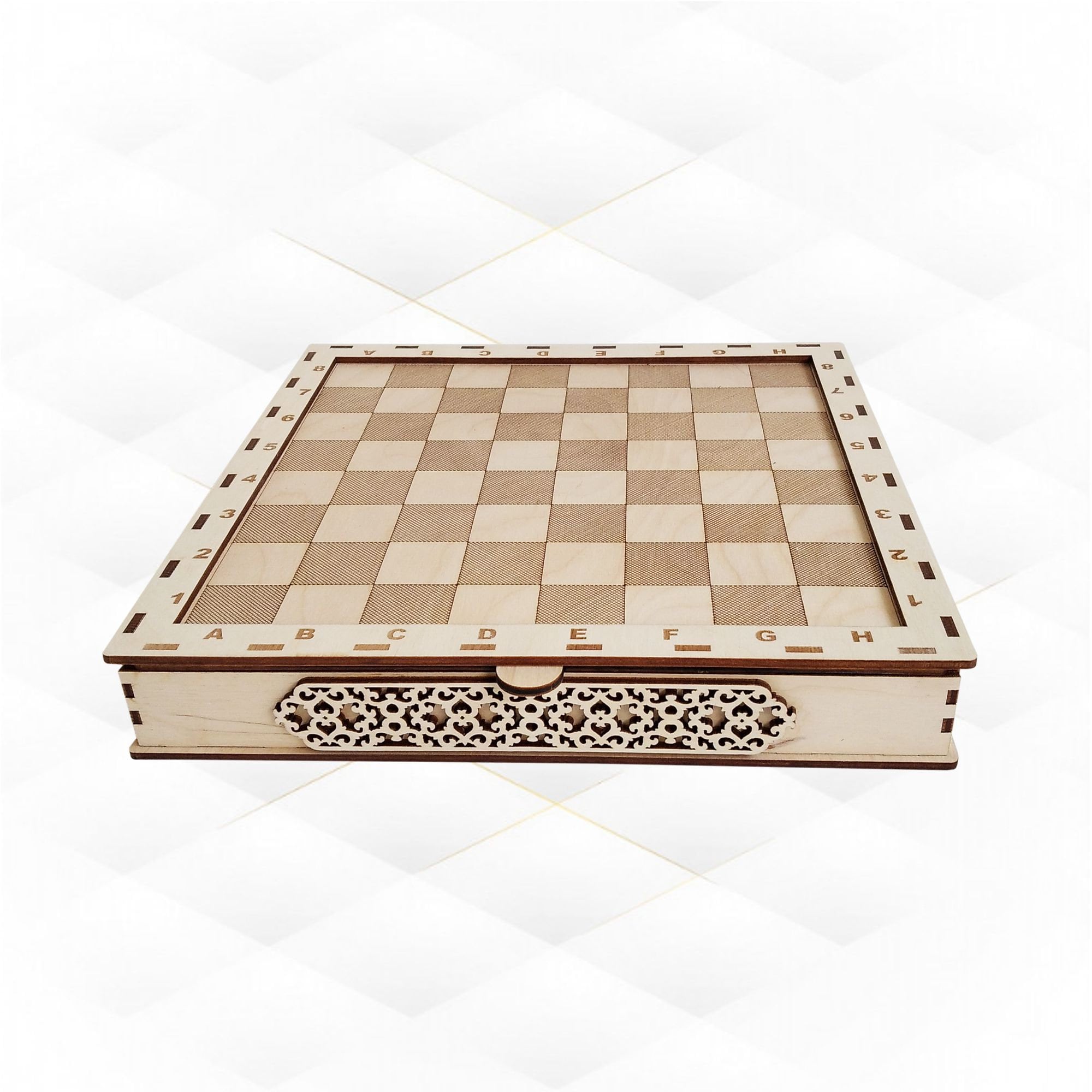 Chess Set With Board Laser Cutting Design. Svg Dxf Files for - Etsy