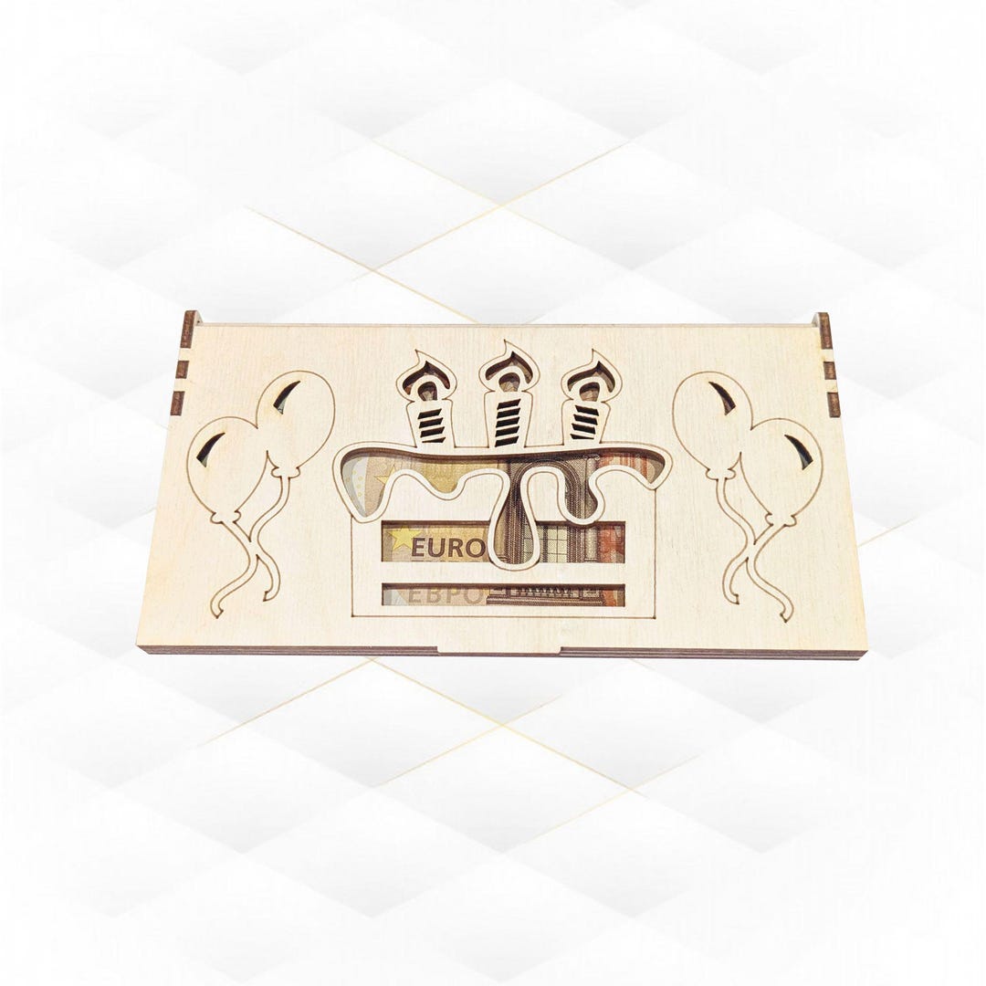 Gift Money Box Case Laser Cut Template, Cover Cash SVG DXF Laser ...