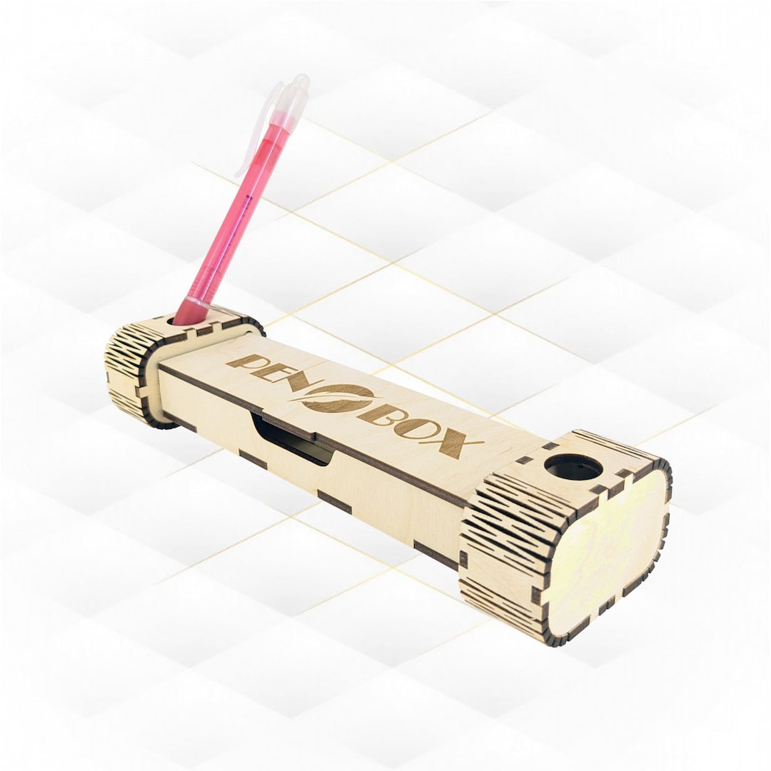 Pen Box Laser Cut SVG DXF Design, Desk Organizer, Laser Cutting ...