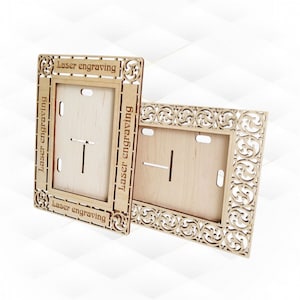 Photo Frame Laser Cut SVG DXF Design, Engraved Picture Frame Vector ...