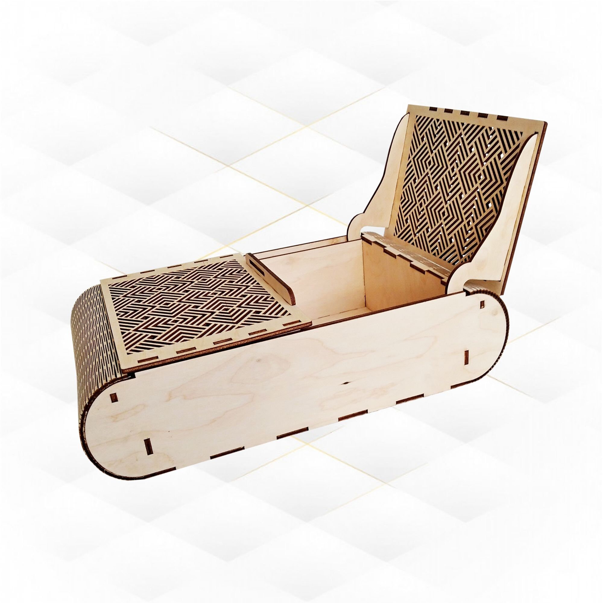 Gift Box Curved Laser Cut Pattern, Two Sash Jewelry Box, SVG DXF ...