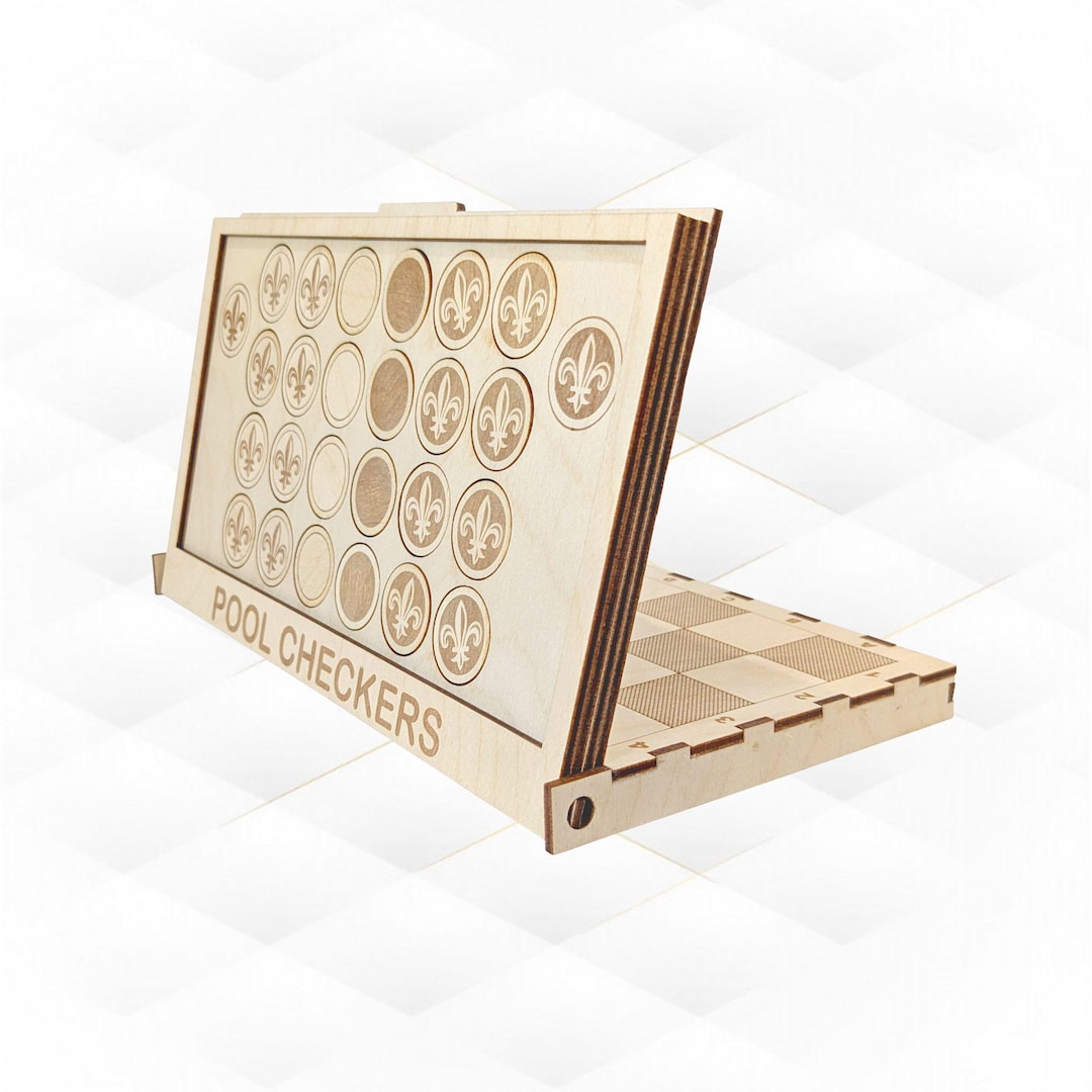 Pool Checkers Set Laser Cut Template, SVG DXF Vector Design, Laser ...