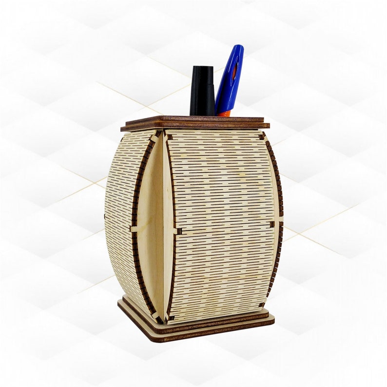Gift Stand Holder Laser Cut Design: Desk Organizer, SVG DXF Vector ...