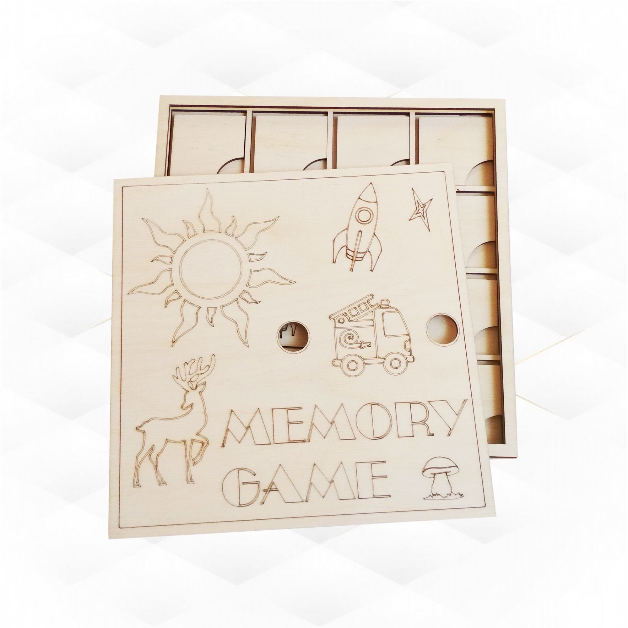 Memory Game Laser Cut SVG DXF Template, Pocket Logic Games, Laser ...