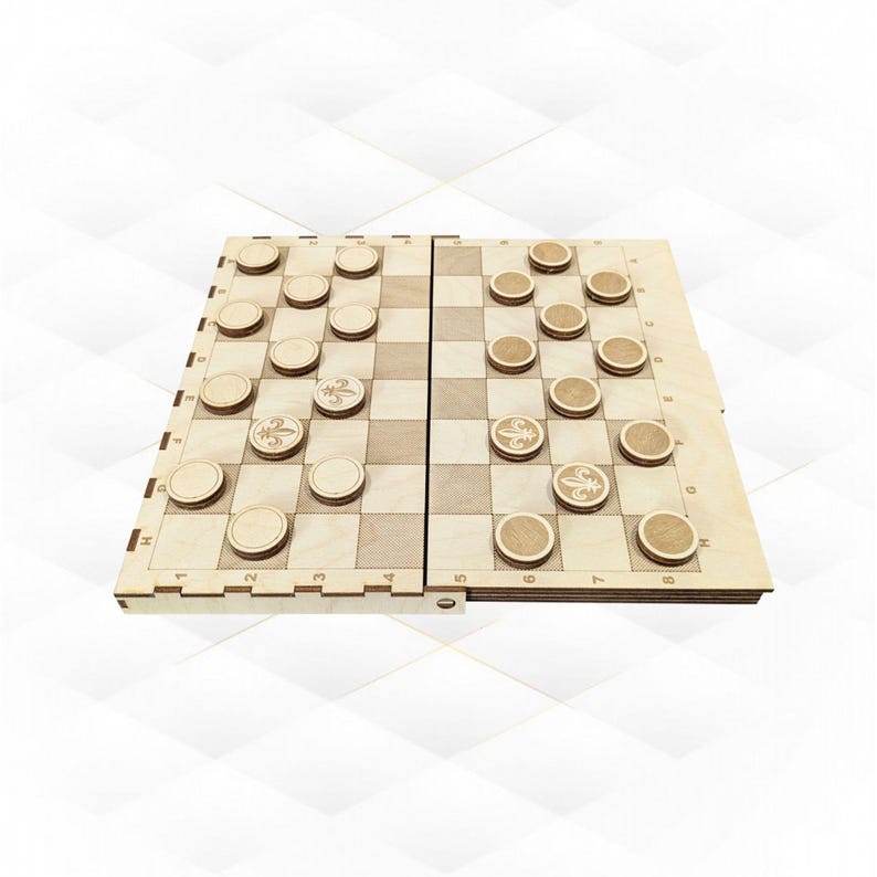 Pool Checkers Set Laser Cut Template, SVG DXF Vector Design, Laser ...