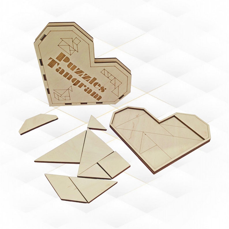 Tangram Puzzle Laser Cut Design, Pocket Travel Game, SVG DXF Vector ...