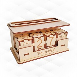 Desk Calendar Organizer, Laser Cutting Design, Holiday Decor. Svg Dxf ...