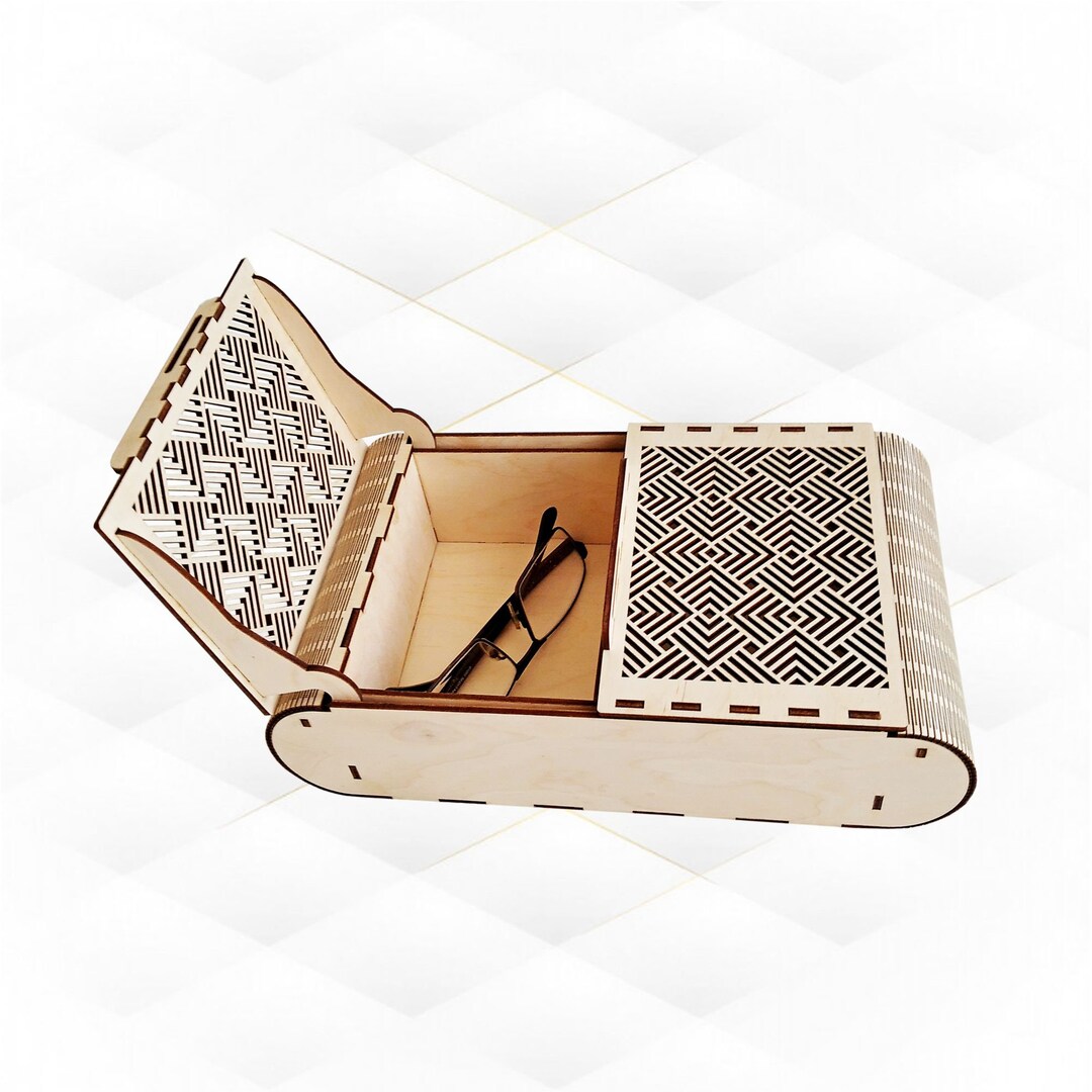 Gift Box Curved Laser Cut Pattern, Two Sash Jewelry Box, SVG DXF ...
