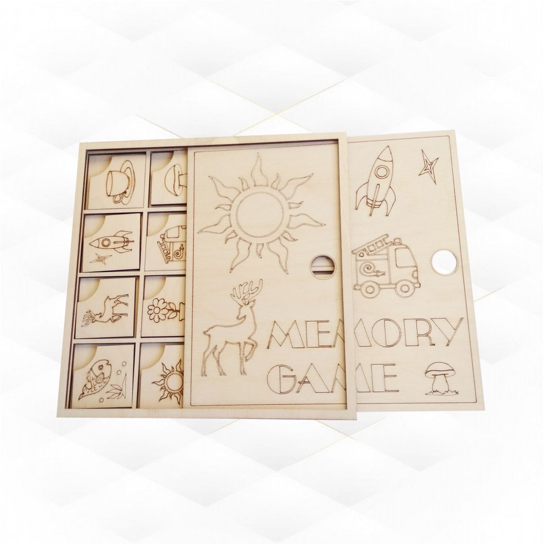 Memory Game Laser Cut SVG DXF Template, Pocket Logic Games, Laser ...