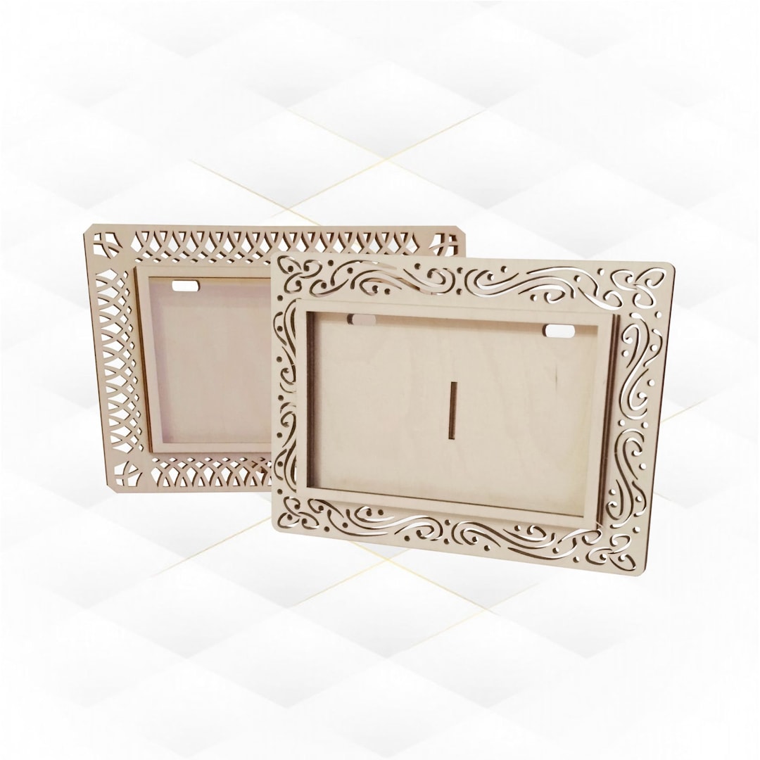 Picture Frame 2 Pattern, Laser Cut Design, Greeting Decor. Drawing ...