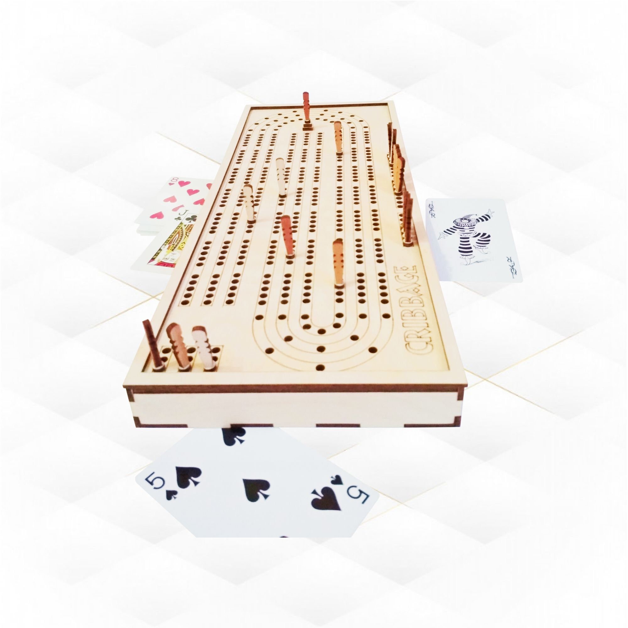 Cribbage Set Laser Cut Design, SVG DXF Vector Template Cards Game ...
