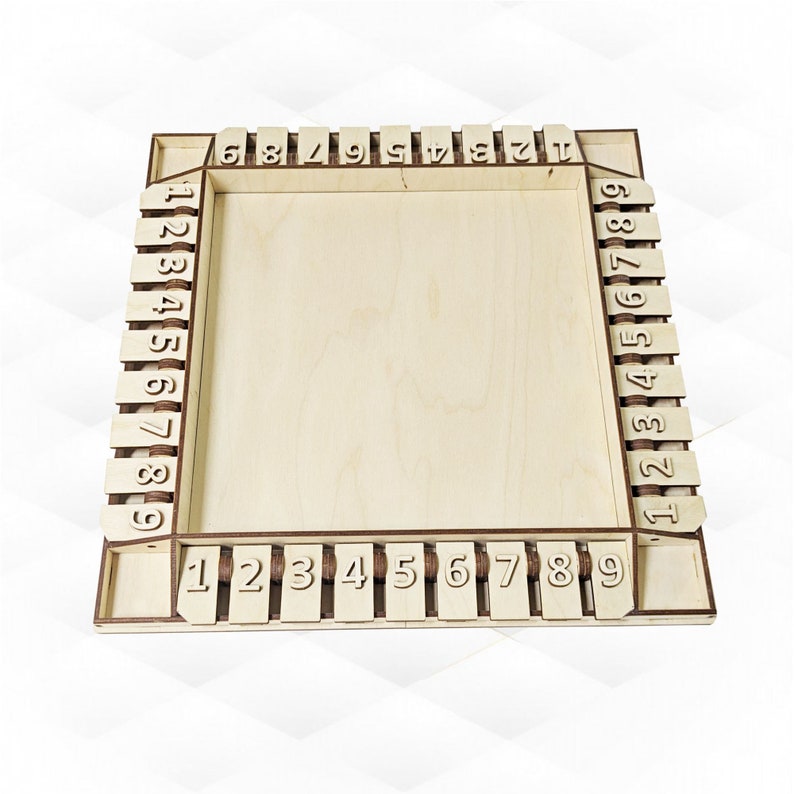 Shut the Box Game Laser Cut Template, Dice Games, Vector SVG DXF ...