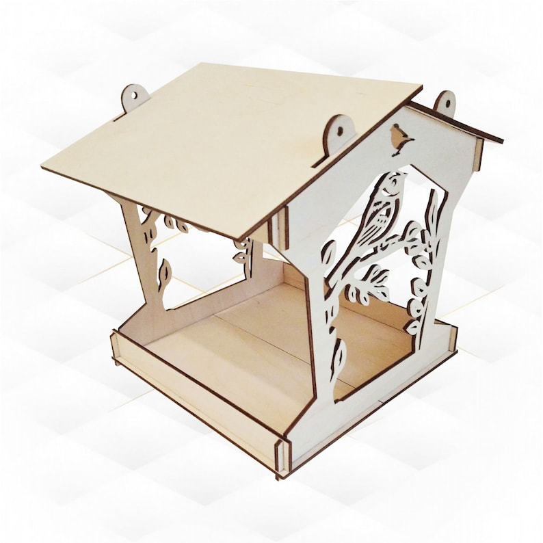 Bird Feeder Laser Cut SVG DXF Design, Garden House Laser Cutting Vector ...