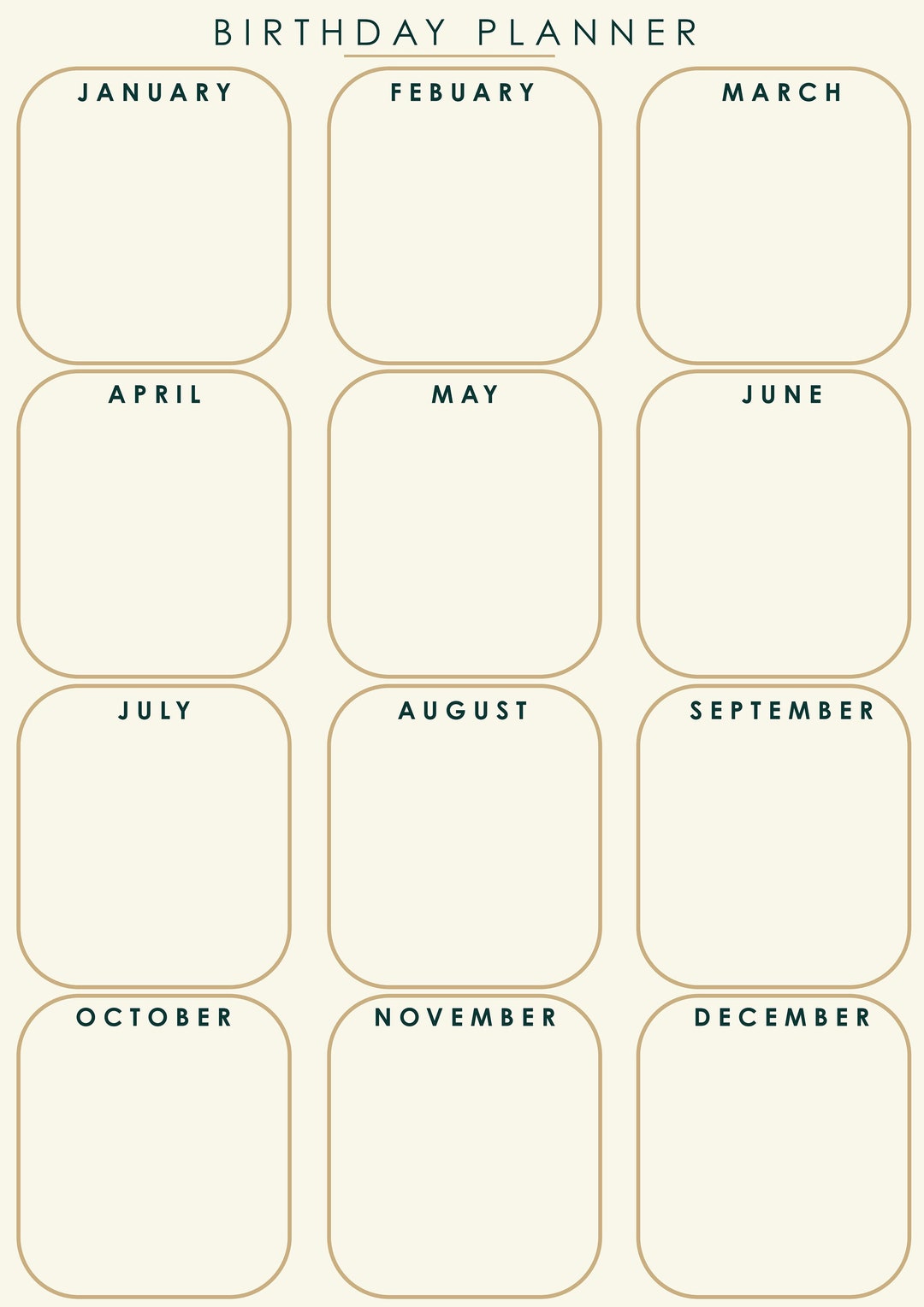 Birthday and Gift Planner / Birthday Budget Planner for Year / Digital ...