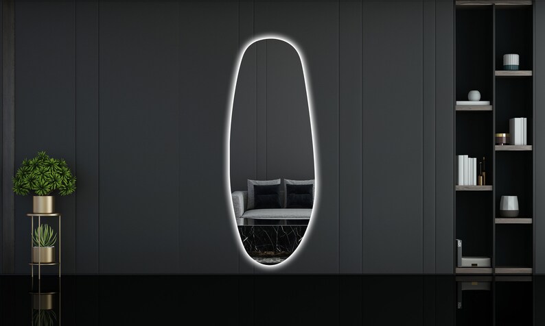 Full Size Irregular LED Light Mirror / Floor Mirror / Makeup Mirror ...