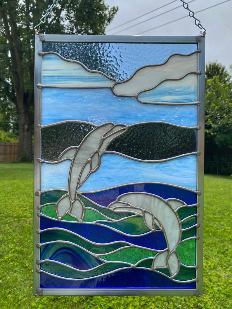 PATTERN - Dolphins at Play Stained Glass Pattern DIGITAL DOWNLOAD Pdf ...