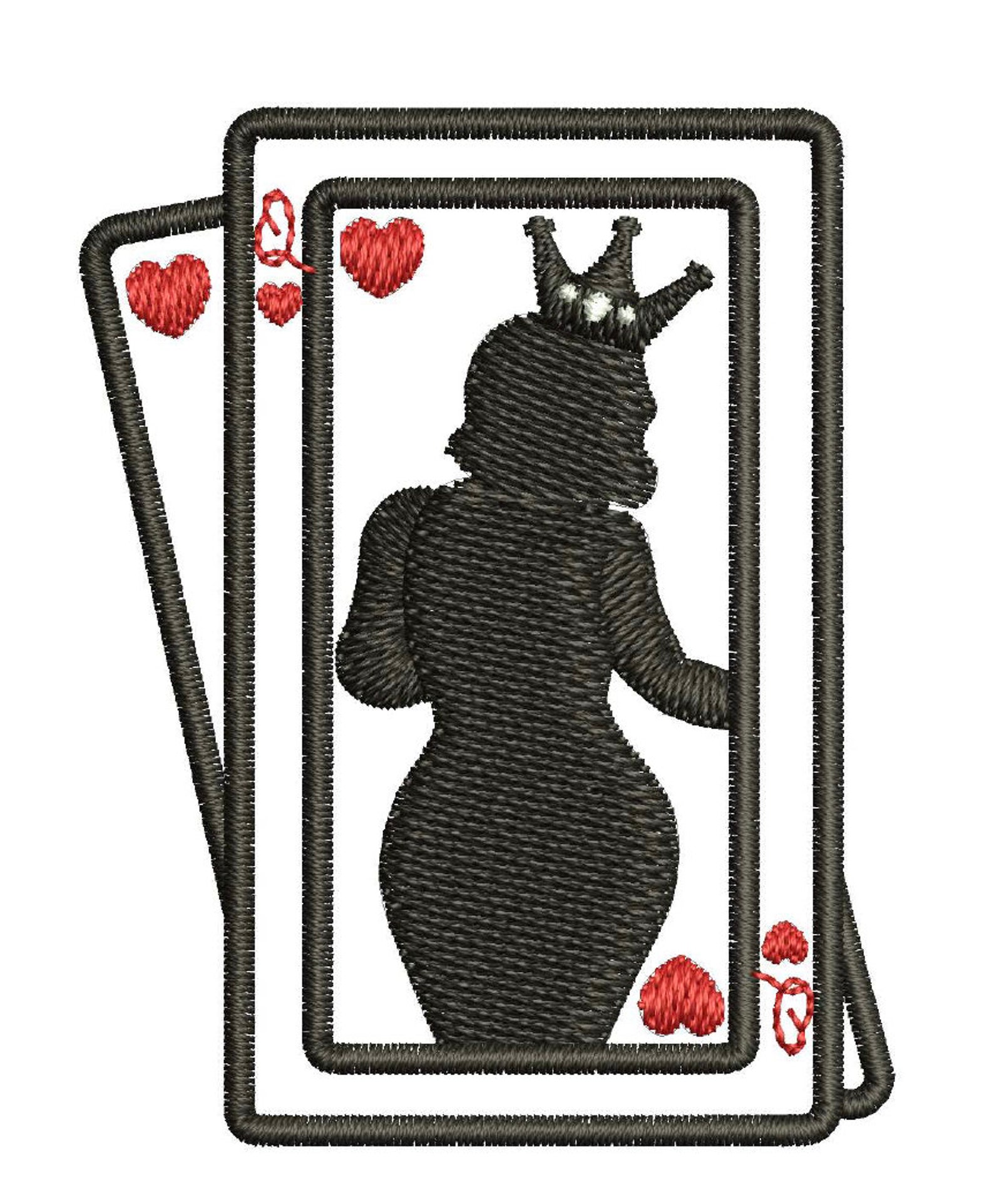 Queen of Hearts Playing Cards Embroidery File Wrist - Instant Download ...