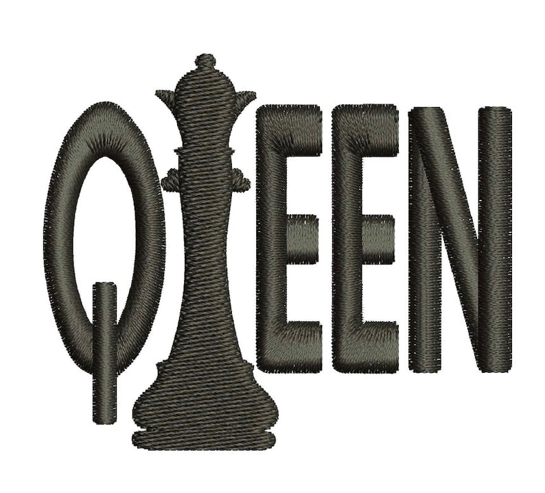 Chess Queen Machine Embroidery Design for Left Chest and Wrist ...
