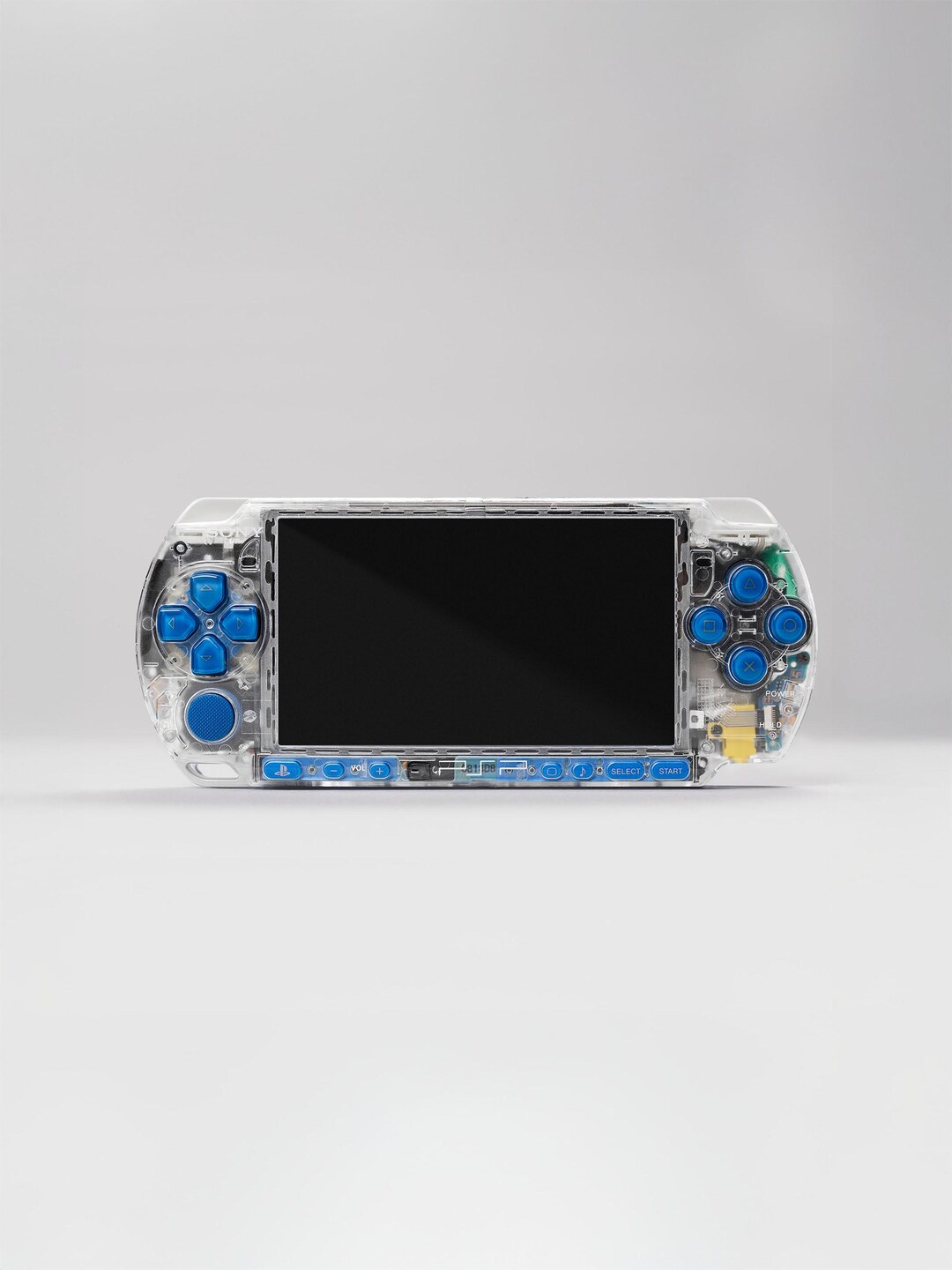 PSP 3000 Portátil 128GB, Carcaça Azul Cristal Transparente, Pacote para ...