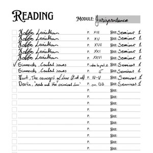 Reading List Study Planner Template - Etsy