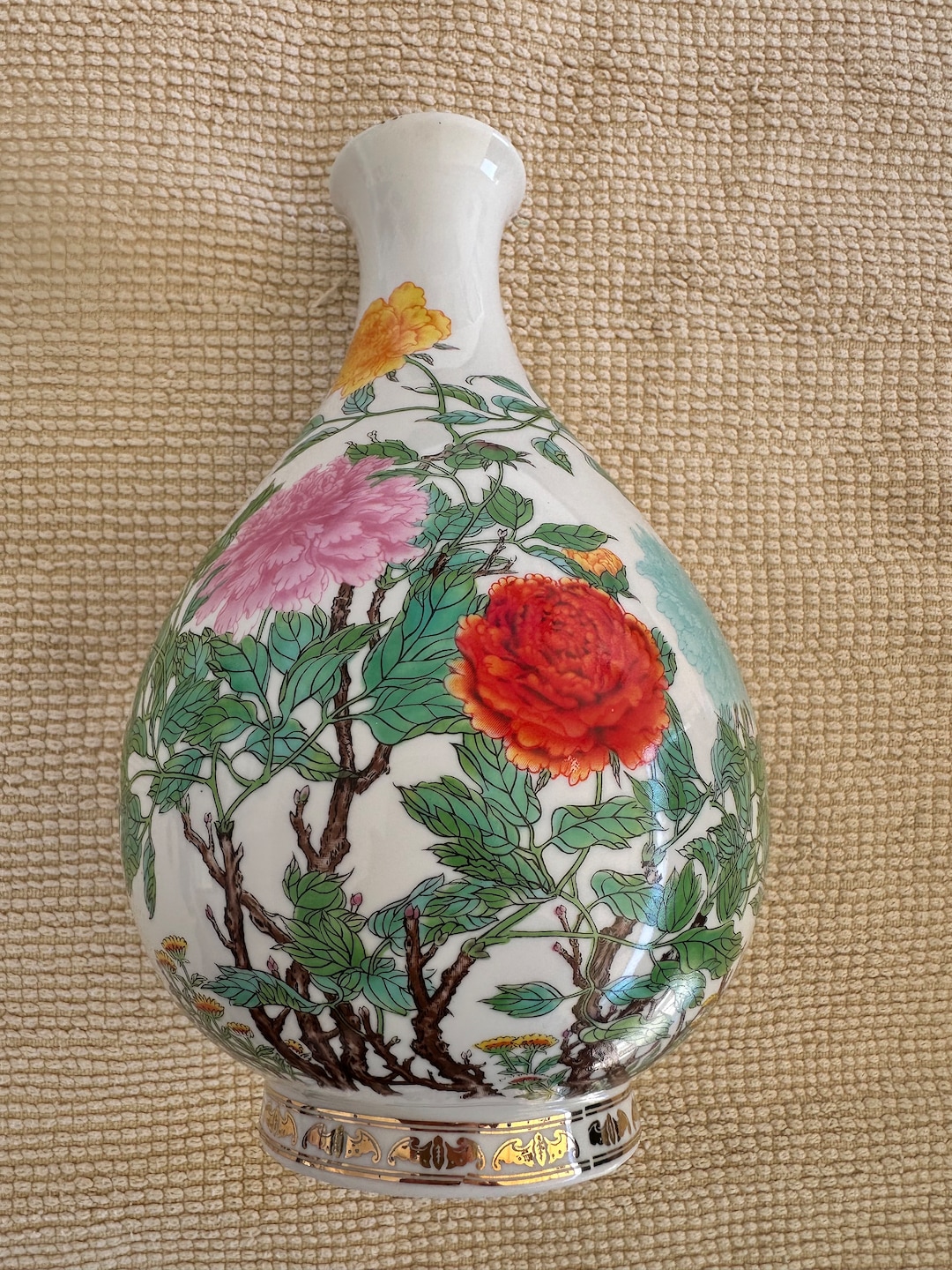 Chinese Porcelain Wine Bottle With Cork Stopper. - Etsy