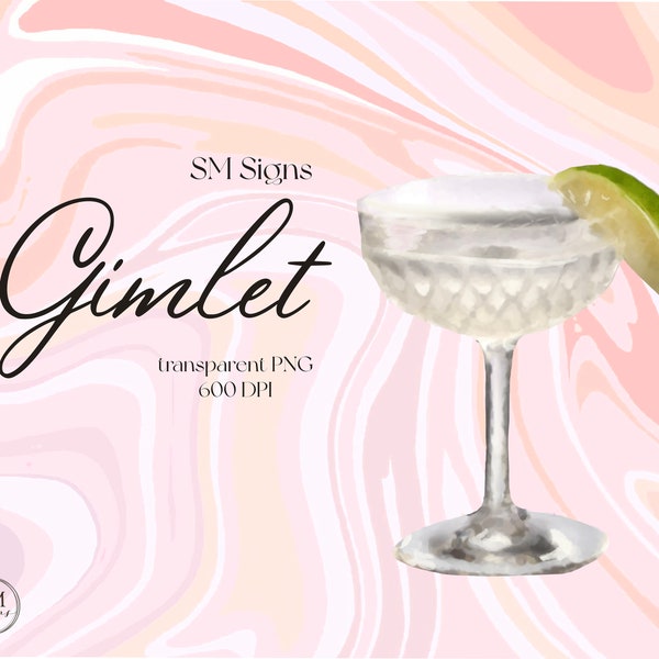 Gimlet Cocktail Drawing - Etsy