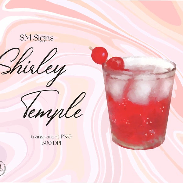 Dirty Shirley Drink Watercolor - Etsy