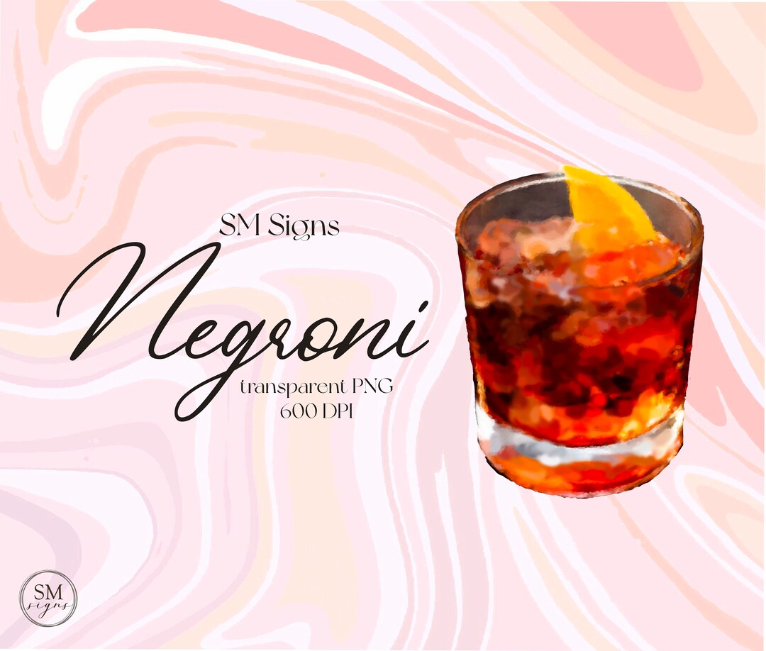 Negroni Cocktail | Digital Download, Cocktail Bar Sign Drawings ...