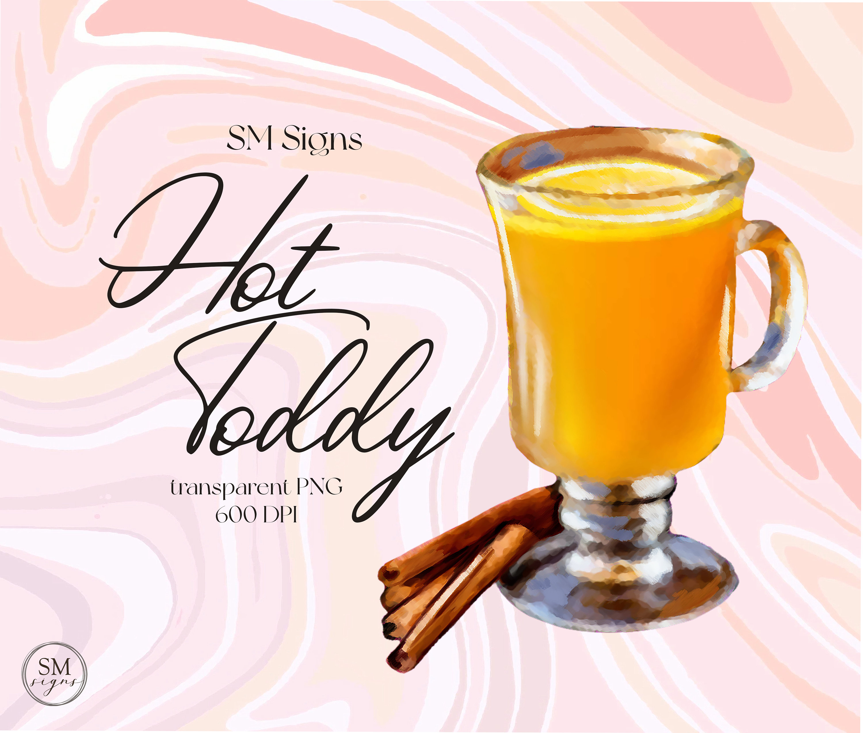 Hot Toddy Cocktail | Digital Download, Cocktail Bar Sign Drawings ...